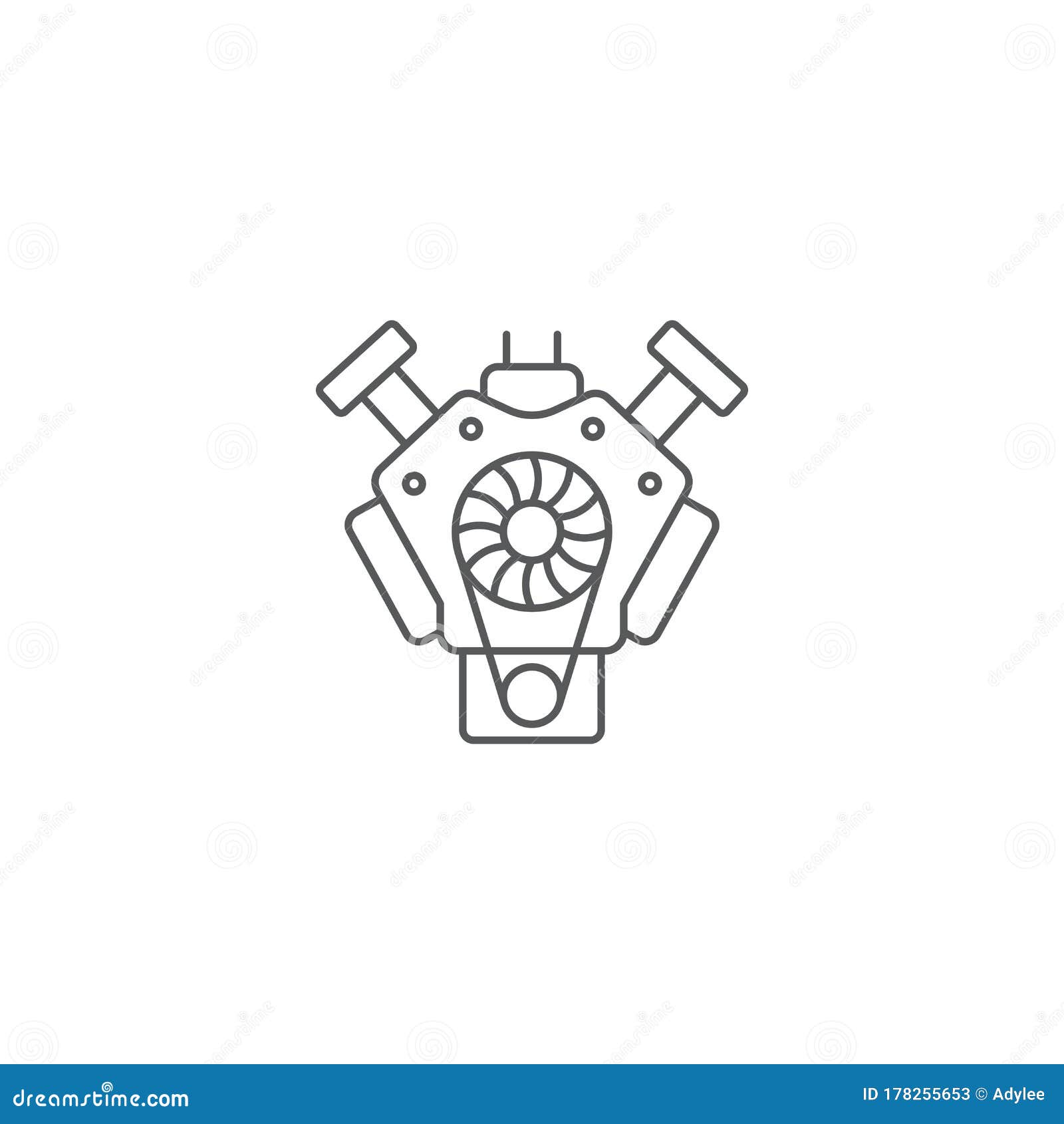 Car Internal Combustion Engine Vector Icon Symbol Isolated on White ...
