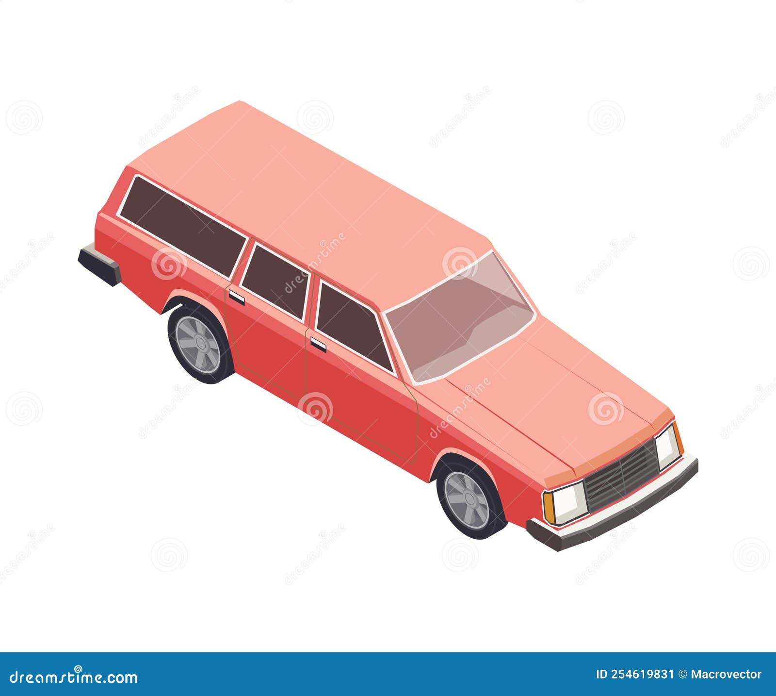 Car Isometric Illustration stock vector. Illustration of saloon - 254619831
