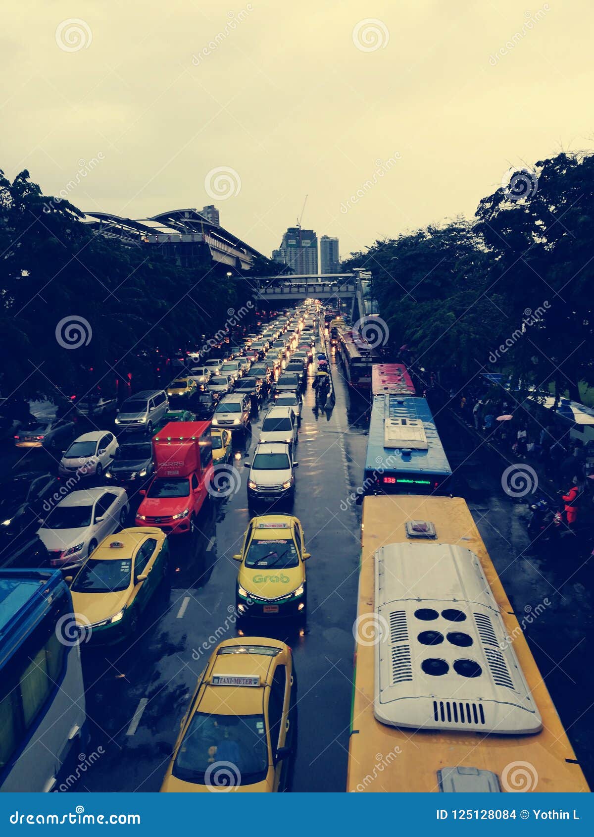 Car Jam editorial stock image. Image of happend, rain - 125128084