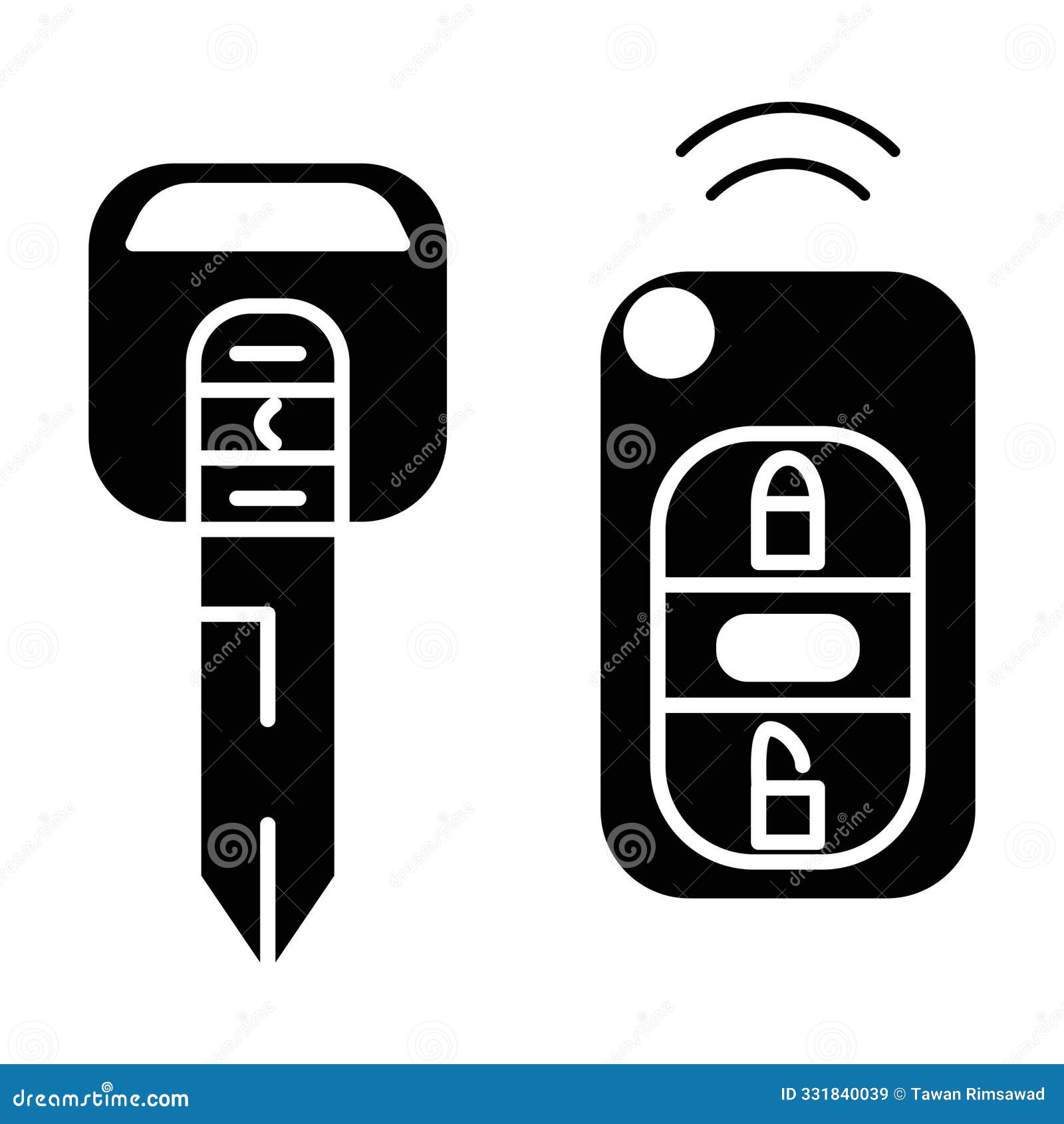 Car key icon vector stock illustration. Illustration of control - 331840039