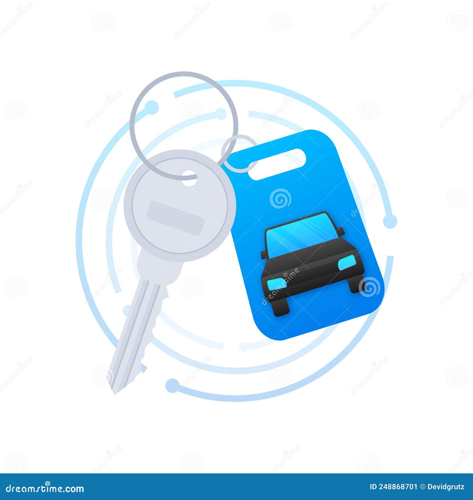 Car Key and of the Alarm System. Vector Illustration Stock Vector ...