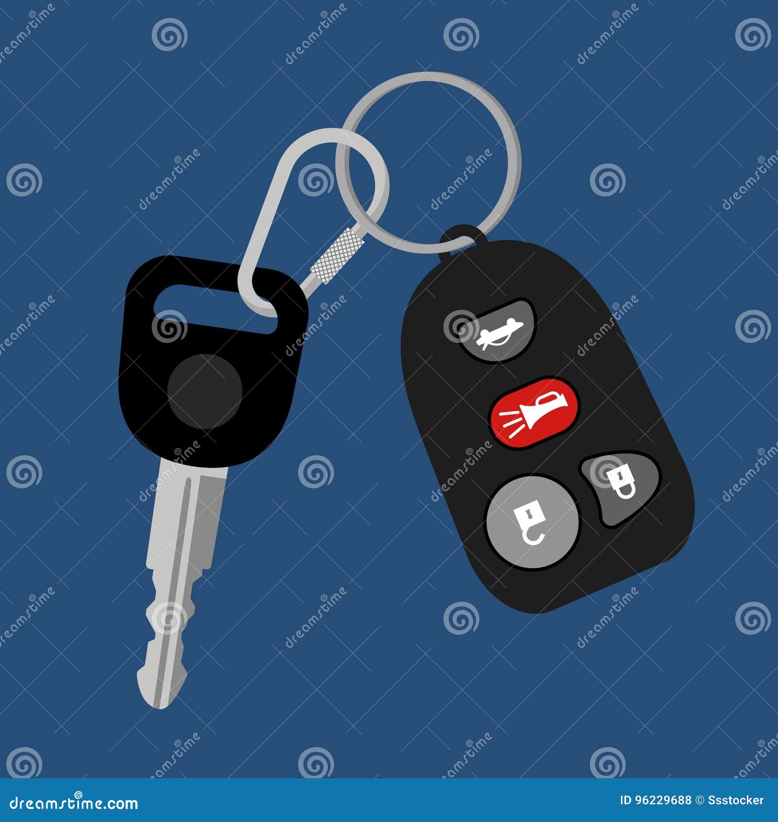 Car Key with Auto Access Padlock Stock Vector - Illustration of ...