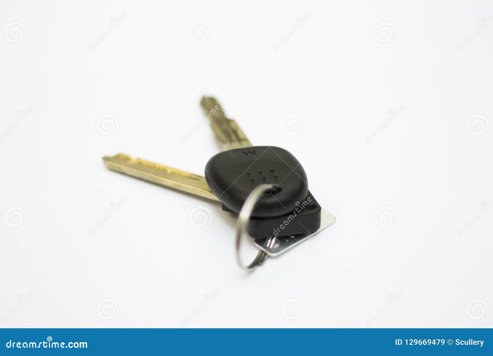 Car Key and Block Key Isolated on White Background Stock Image - Image ...