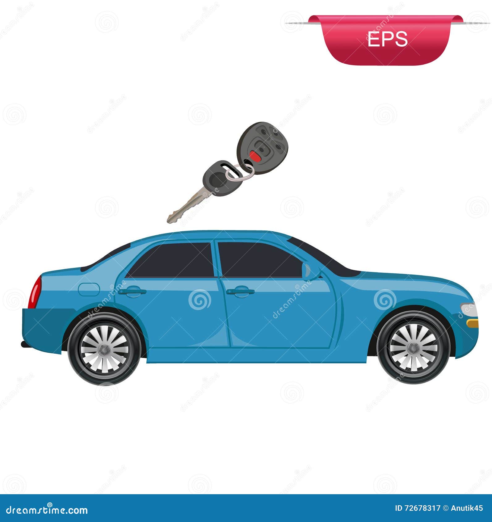Car Key and Car, Graphic Design Element, Vector Illustration, Stock ...