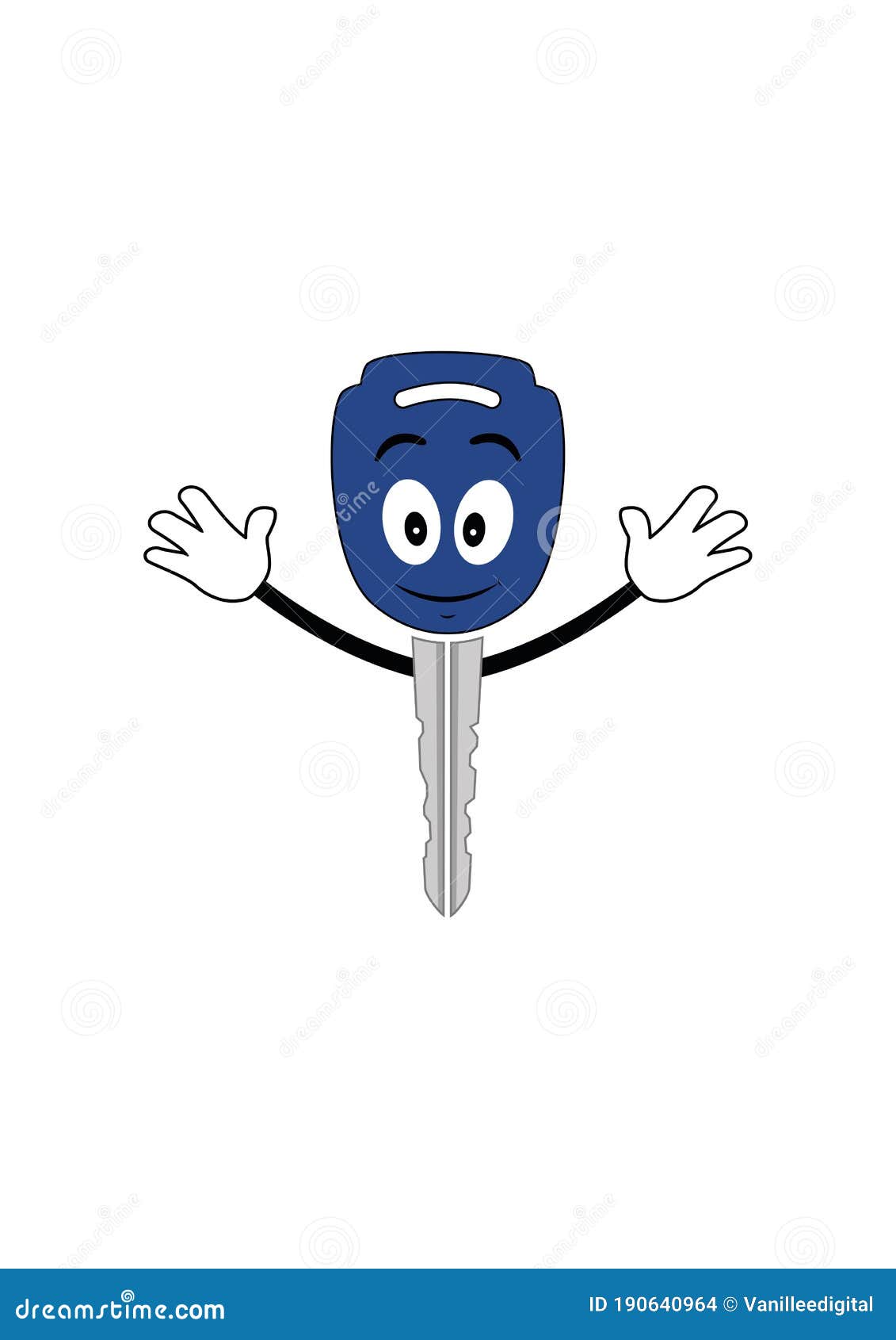 Car Key Cartoon Illustration Vector Stock Vector - Illustration of ...