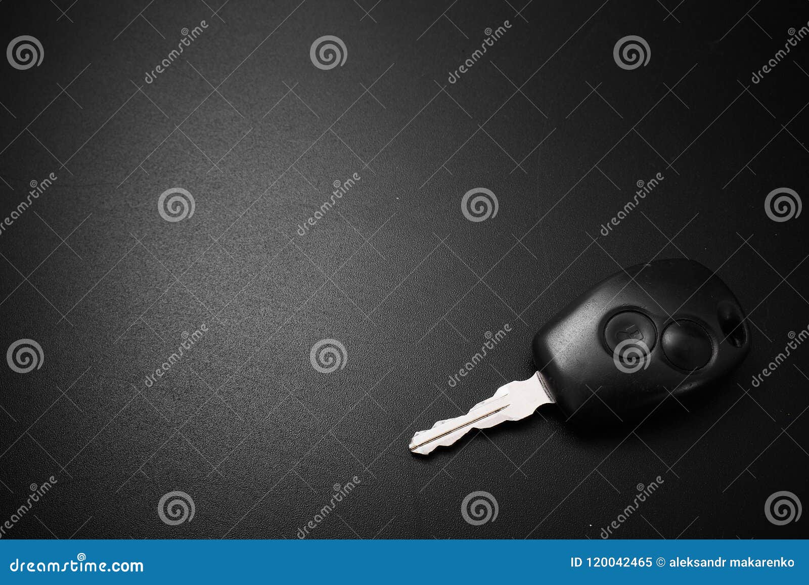 Car Key with Central Lock on Black Background. Stock Image - Image of ...