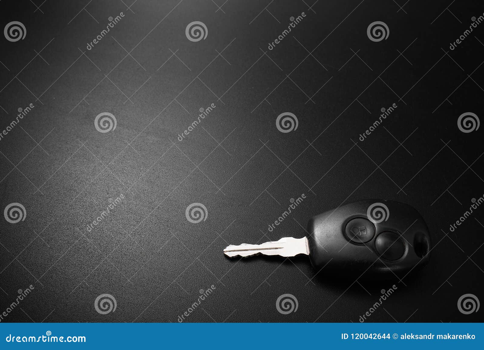 Car Key with Central Lock on Black Background. Stock Photo - Image of ...
