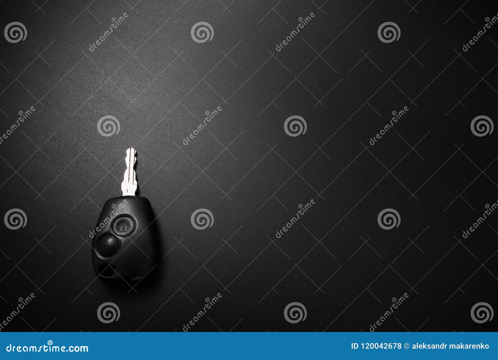 Car Key with Central Lock on Black Background. Stock Photo - Image of ...