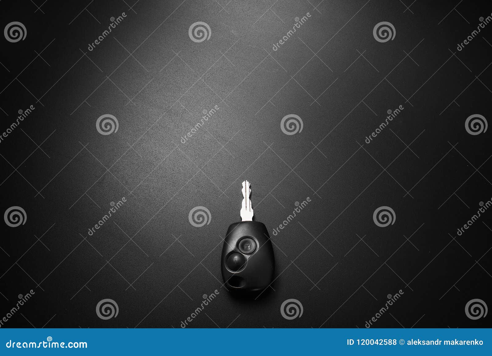 Car Key with Central Lock on Black Background. Stock Photo - Image of ...