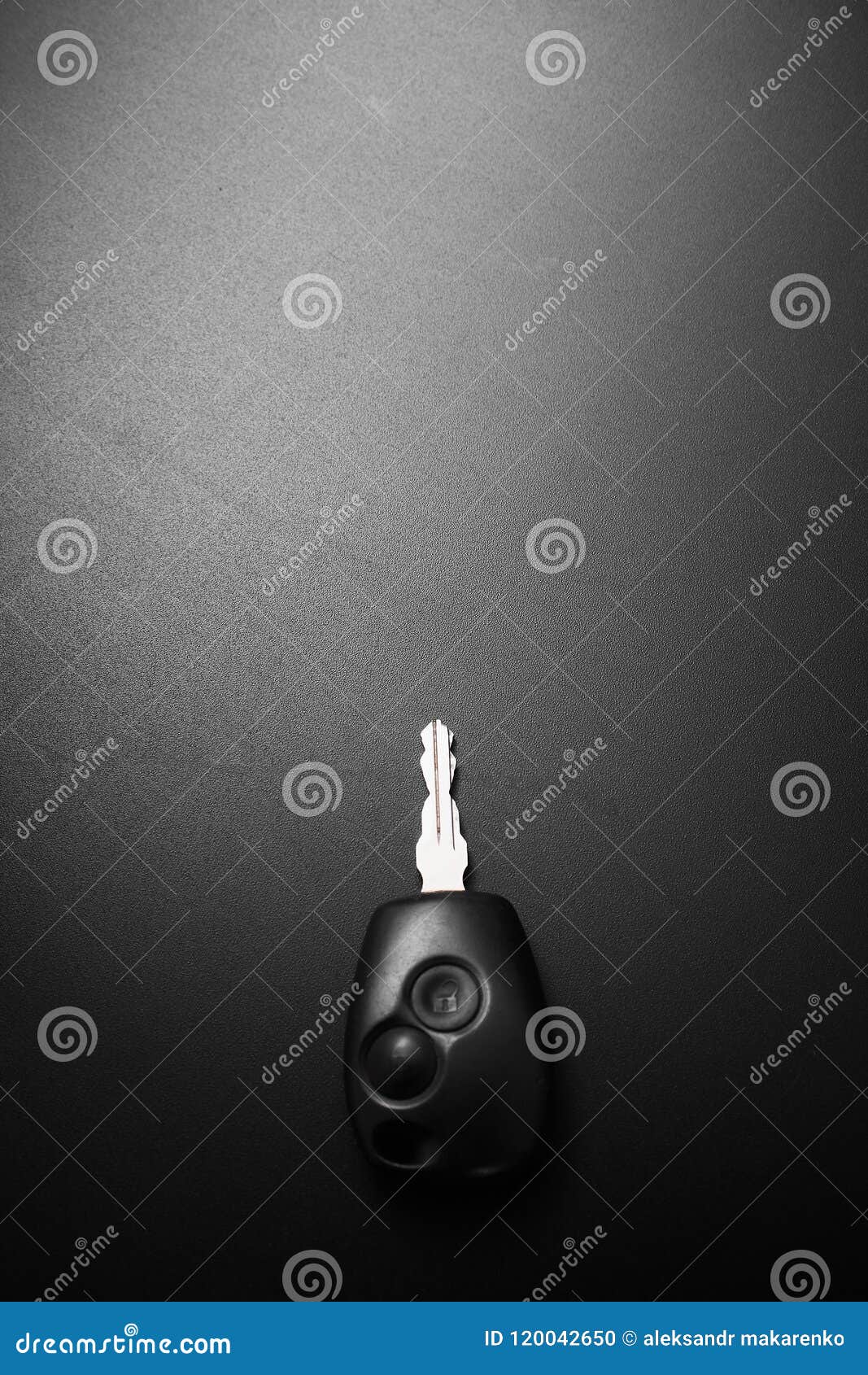 Car Key with Central Lock on Black Background. Stock Photo - Image of ...