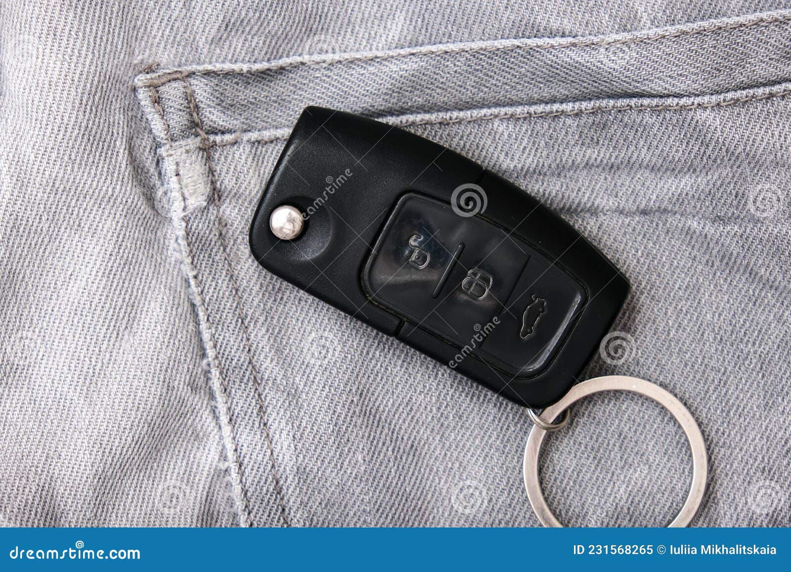 Car Key, Engine Ignition Key Left on Jeans after Coming Home, Weak ...