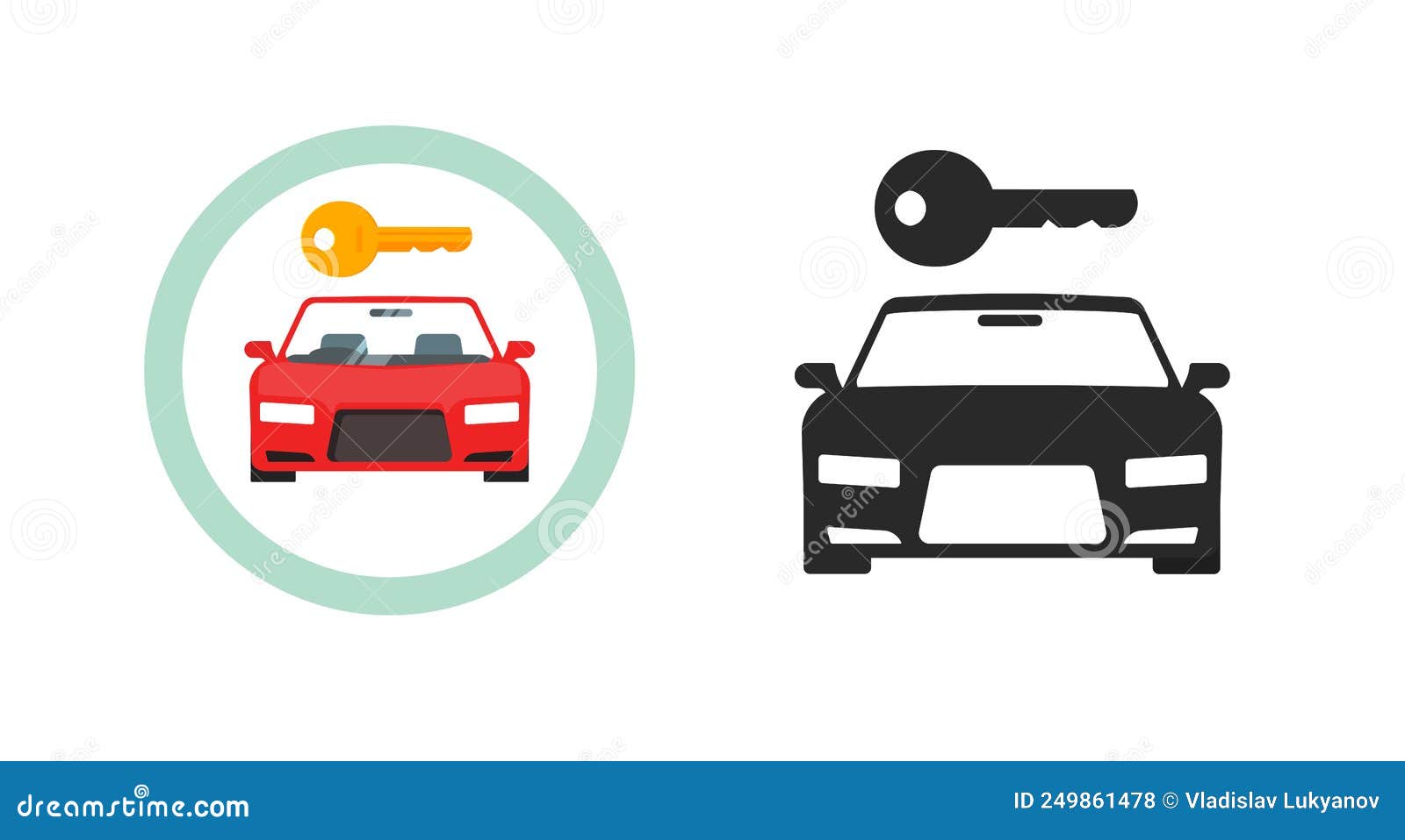 Car Key Entry System Icon Vector or Automobile Vehicle Shape Silhouette ...