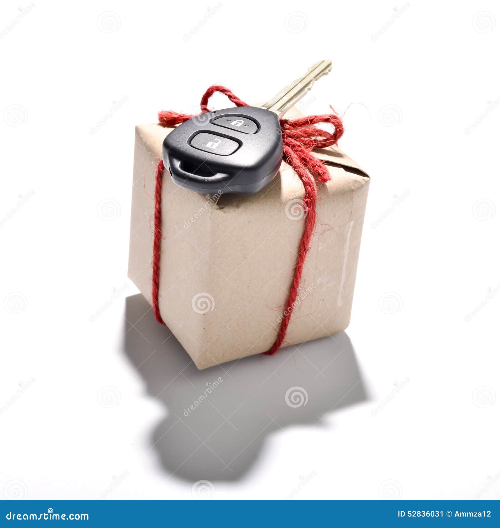Car key and gift box stock image. Image of system, security - 52836031