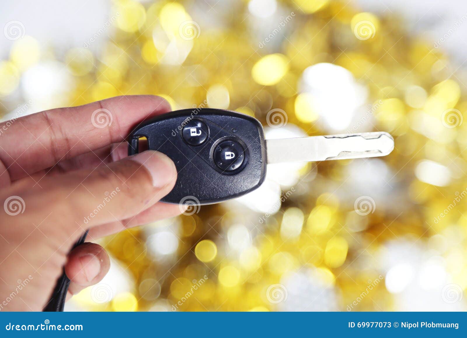 Car Key on Gold and Silver Background Stock Image - Image of transport ...