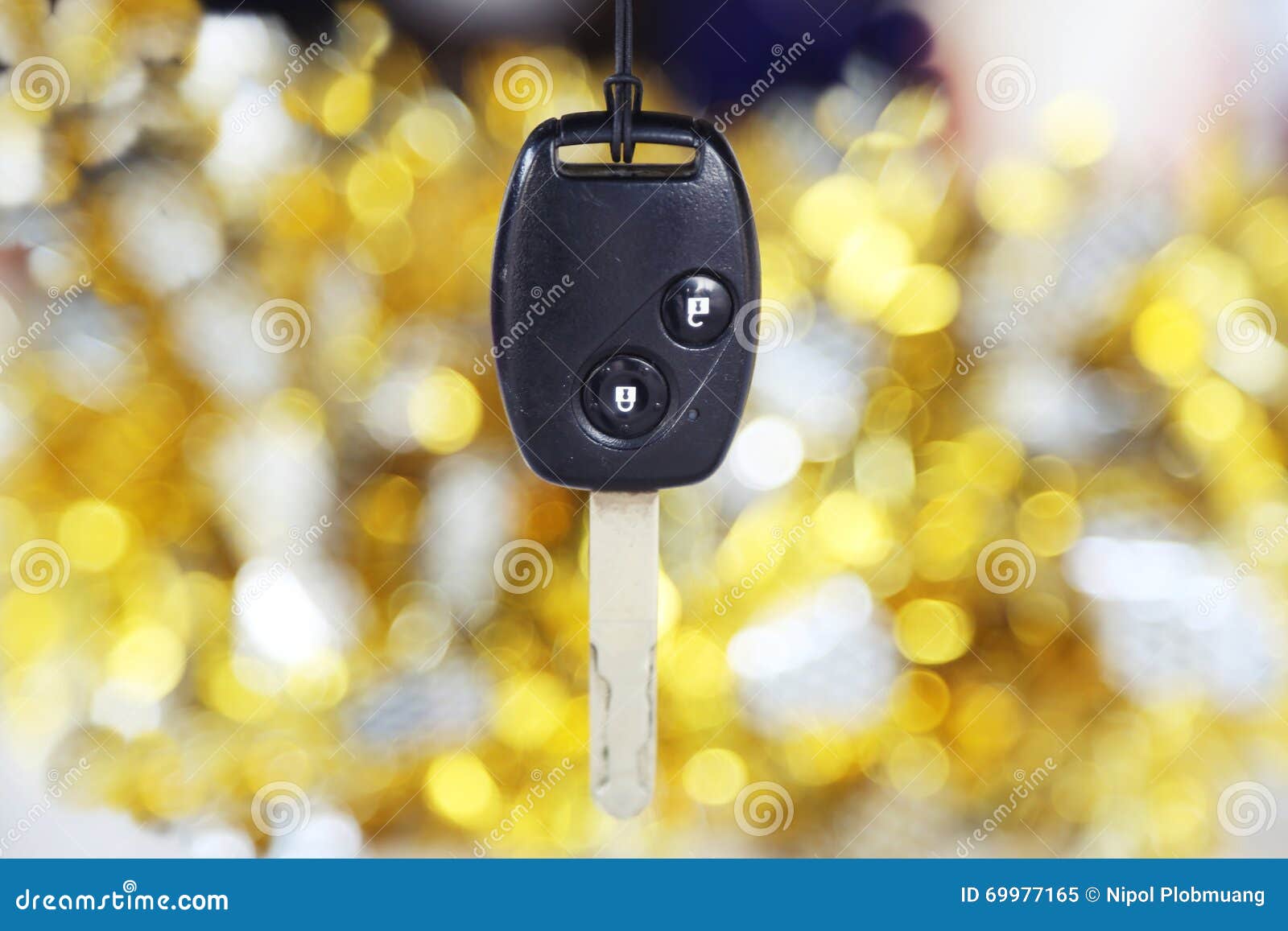 Car Key on Gold and Silver Background Stock Image - Image of security ...