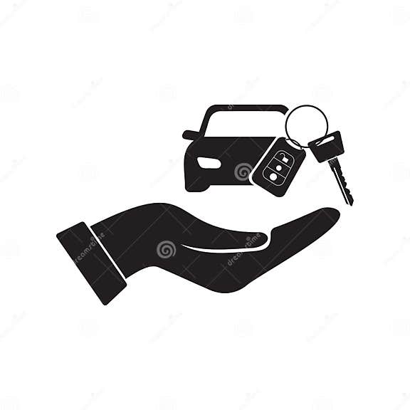 Car key - hand icon stock illustration. Illustration of automotive ...
