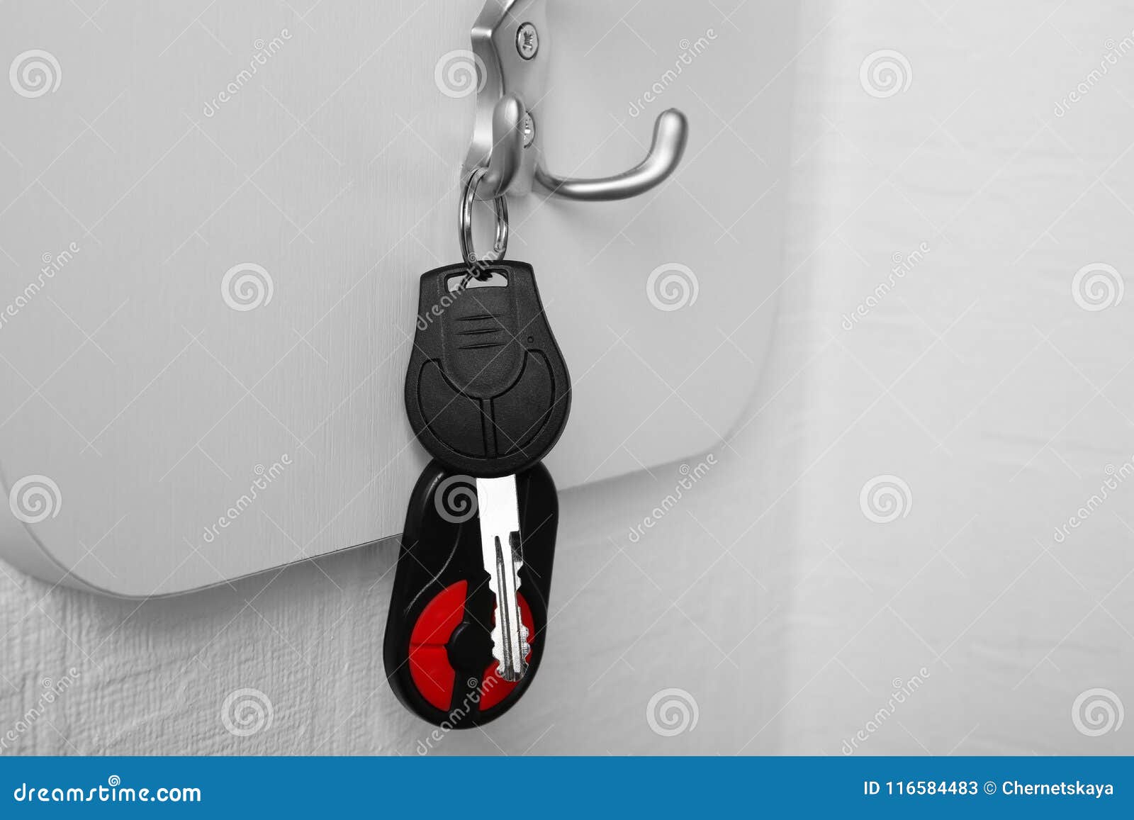 Car key hanging on hook stock image. Image of technology - 116584483