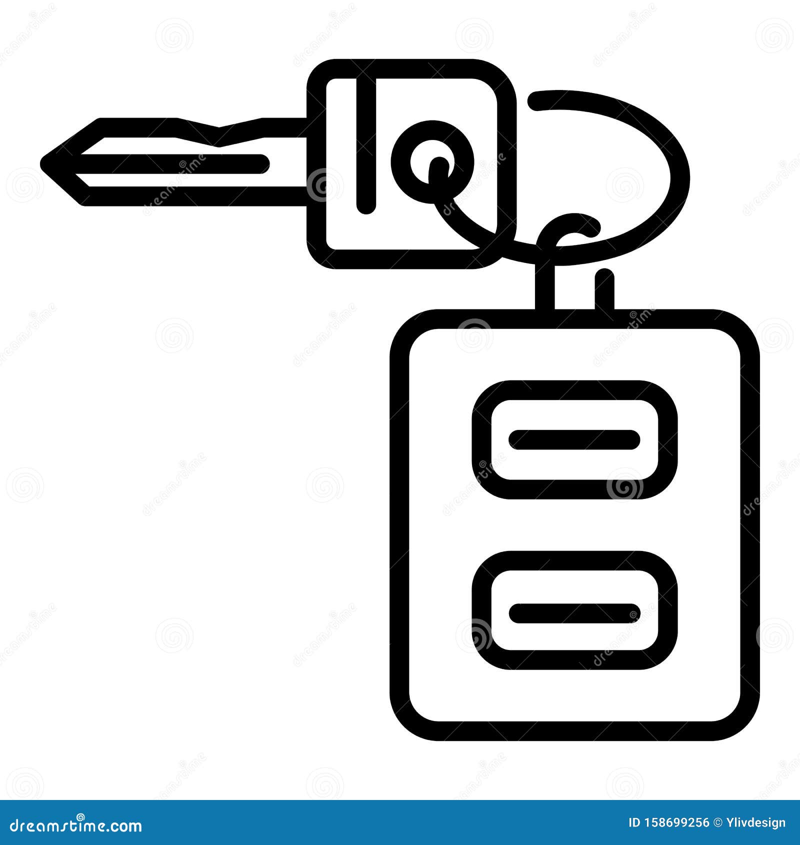 Car Key Icon, Outline Style Stock Vector - Illustration of alarm, black ...