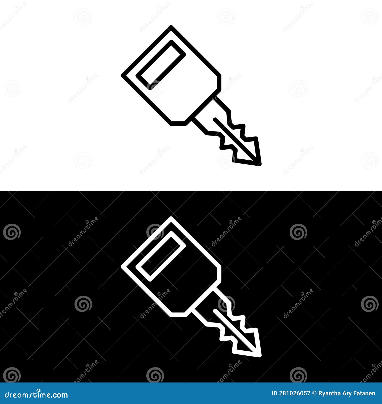 Car Key Icon, Simple Key Design, Outline Style Icon Stock Vector ...