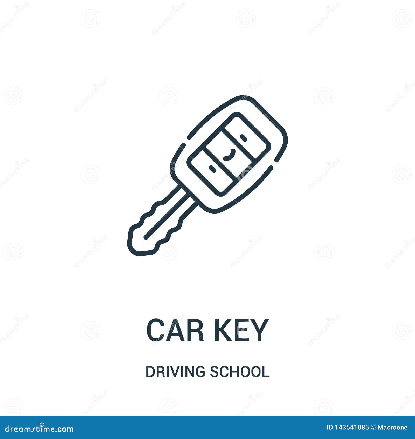 Car Key Icon Vector from Driving School Collection. Thin Line Car Key ...