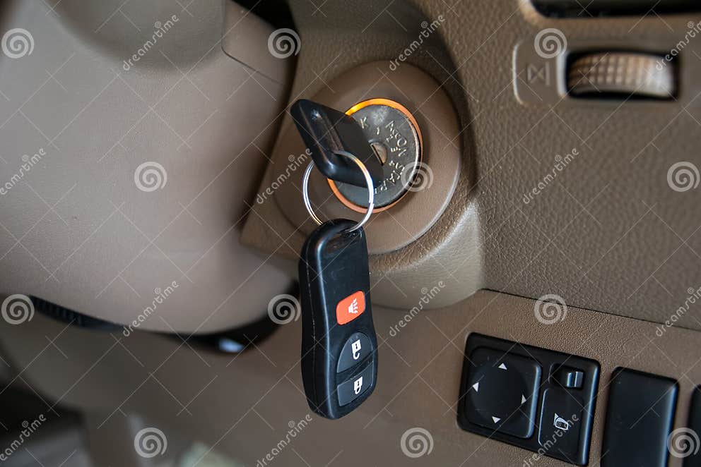 Car Key in Ignition Start Lock Stock Photo - Image of switch, ignition ...