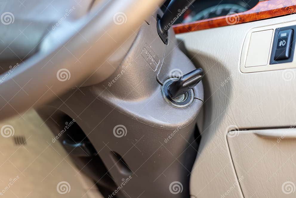 The Car Key in the Ignition Switch Selective Focus Stock Image - Image ...
