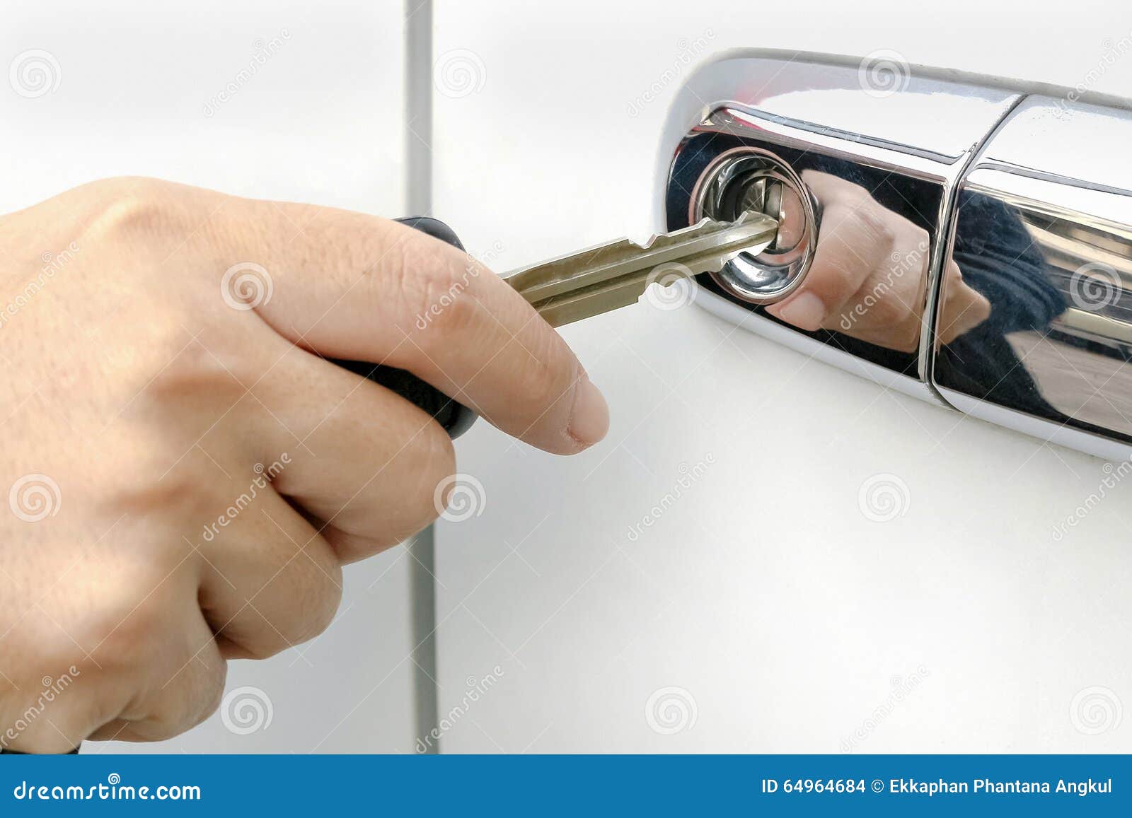 Car Key Inserted into the Lock Hole Stock Photo - Image of holding ...