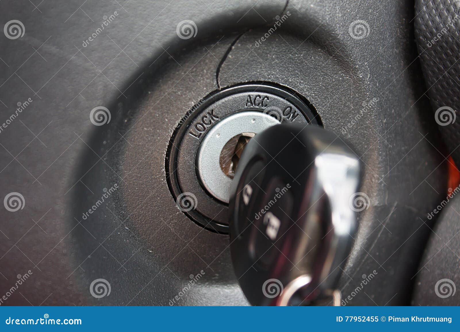 Car Key Inserted into the Lock Stock Image - Image of unlock, drive ...