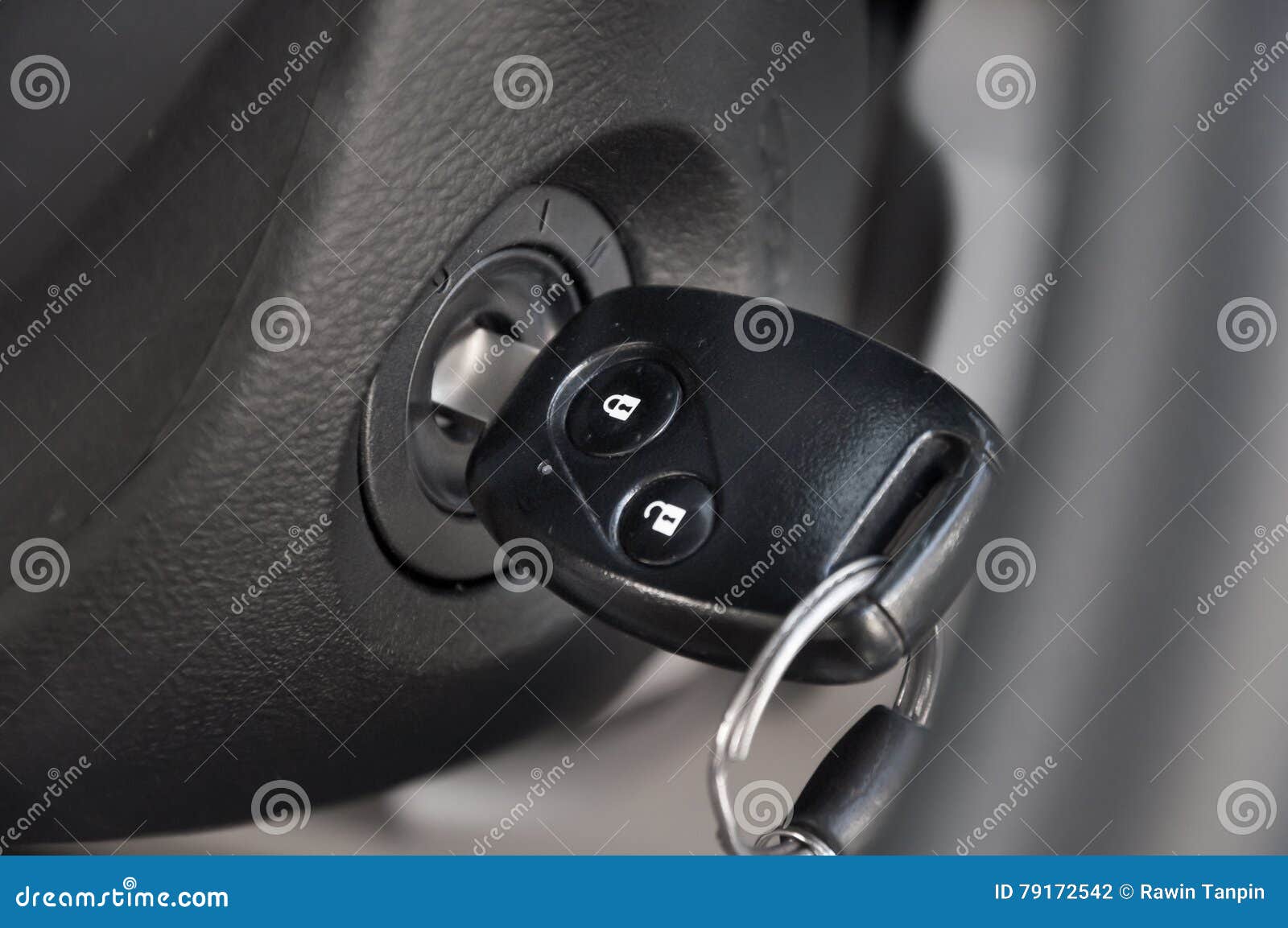 Car Key in the Keyhole, Starting the Car Stock Photo - Image of panel ...