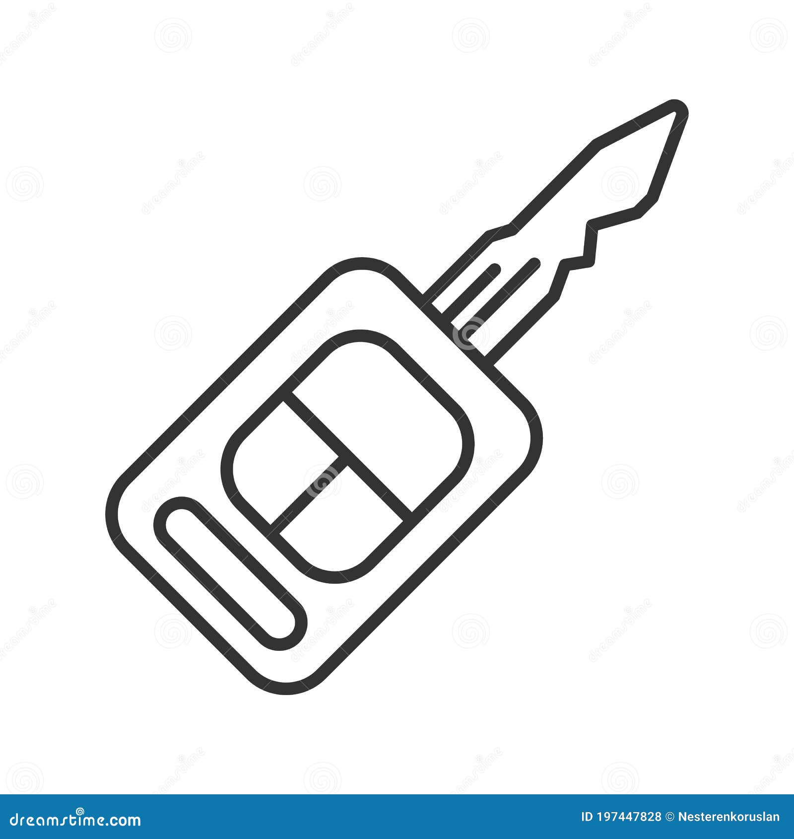 Car key linear icon stock vector. Illustration of open - 197447828