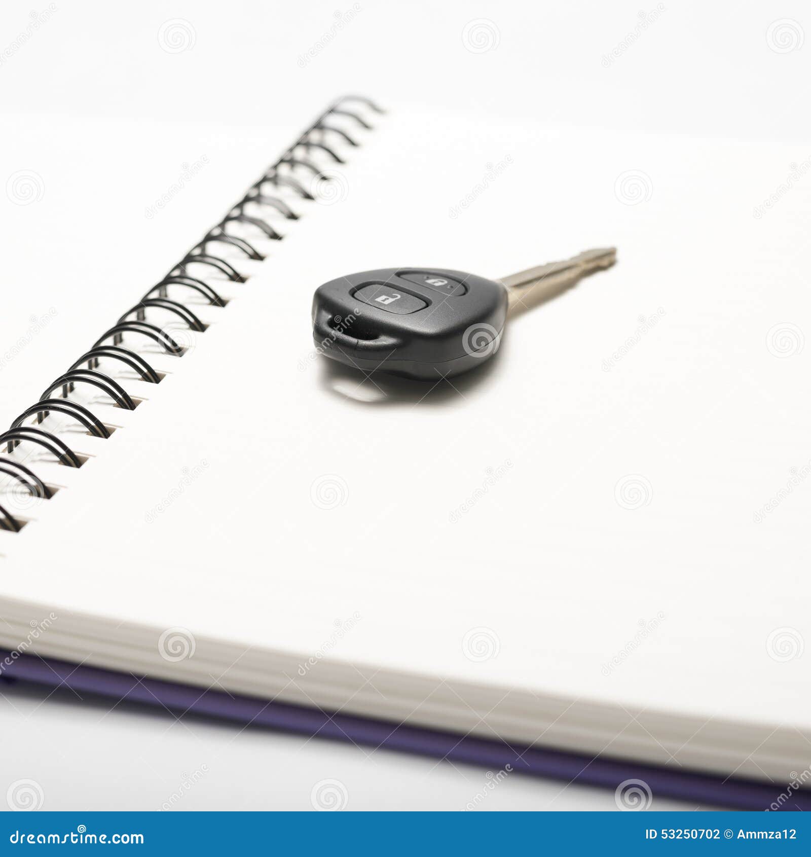 Car key on notebook stock photo. Image of white, memory - 53250702