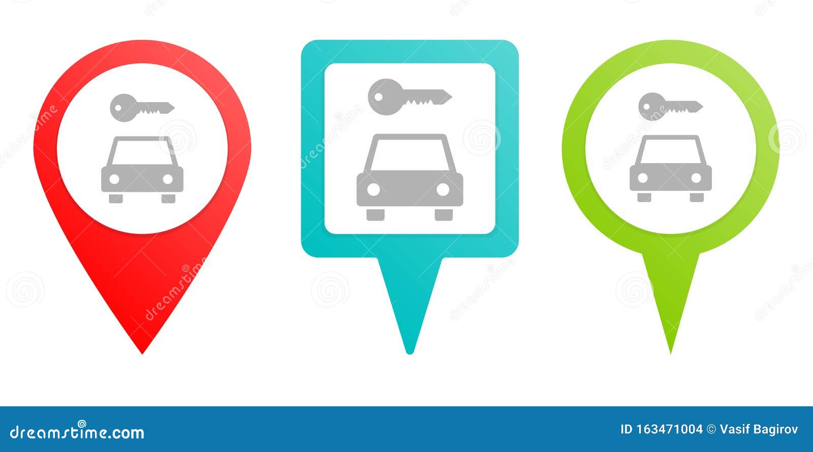 Car, Key Pin Icon. Multicolor Pin Vector Icon Stock Illustration ...