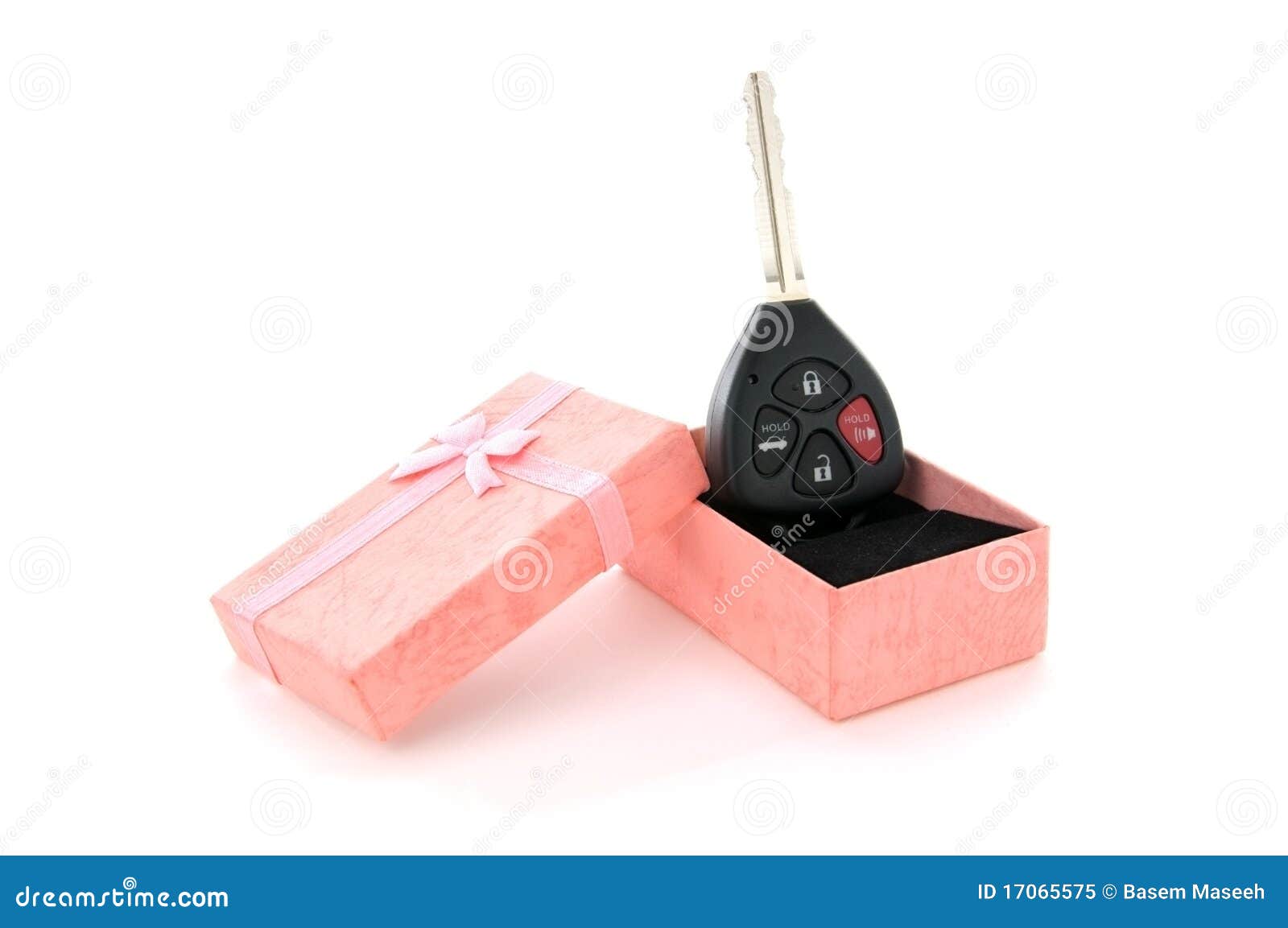 Car key in a Pink Gift Box stock image. Image of safety - 17065575