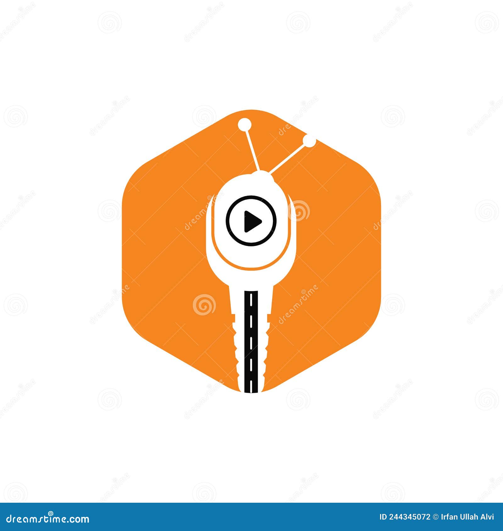 Drive Tv Vector Logo Design Template. Road and Key with Tv Icon Design ...