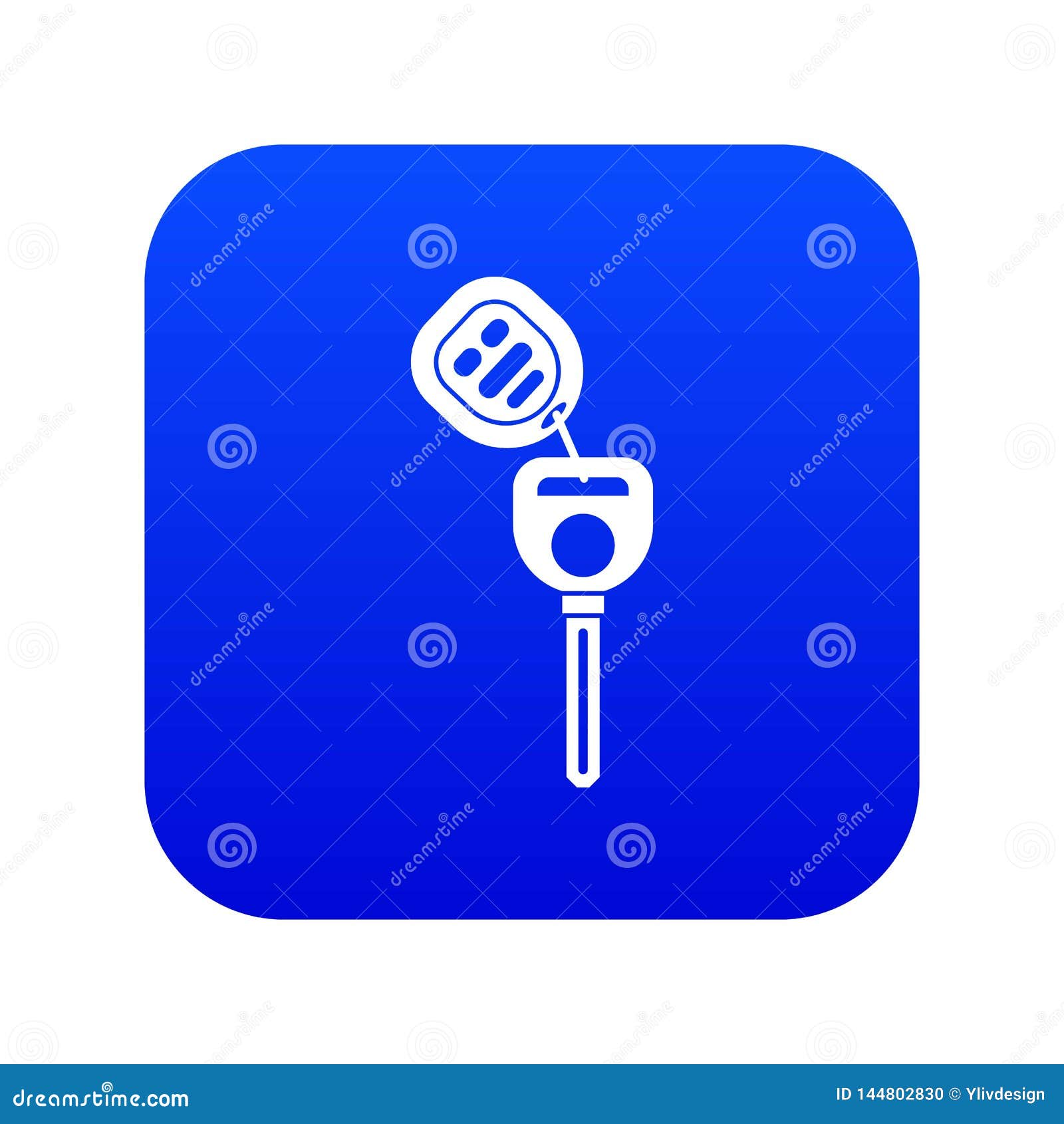 Car Key with Remote Control Icon Digital Blue Stock Vector ...