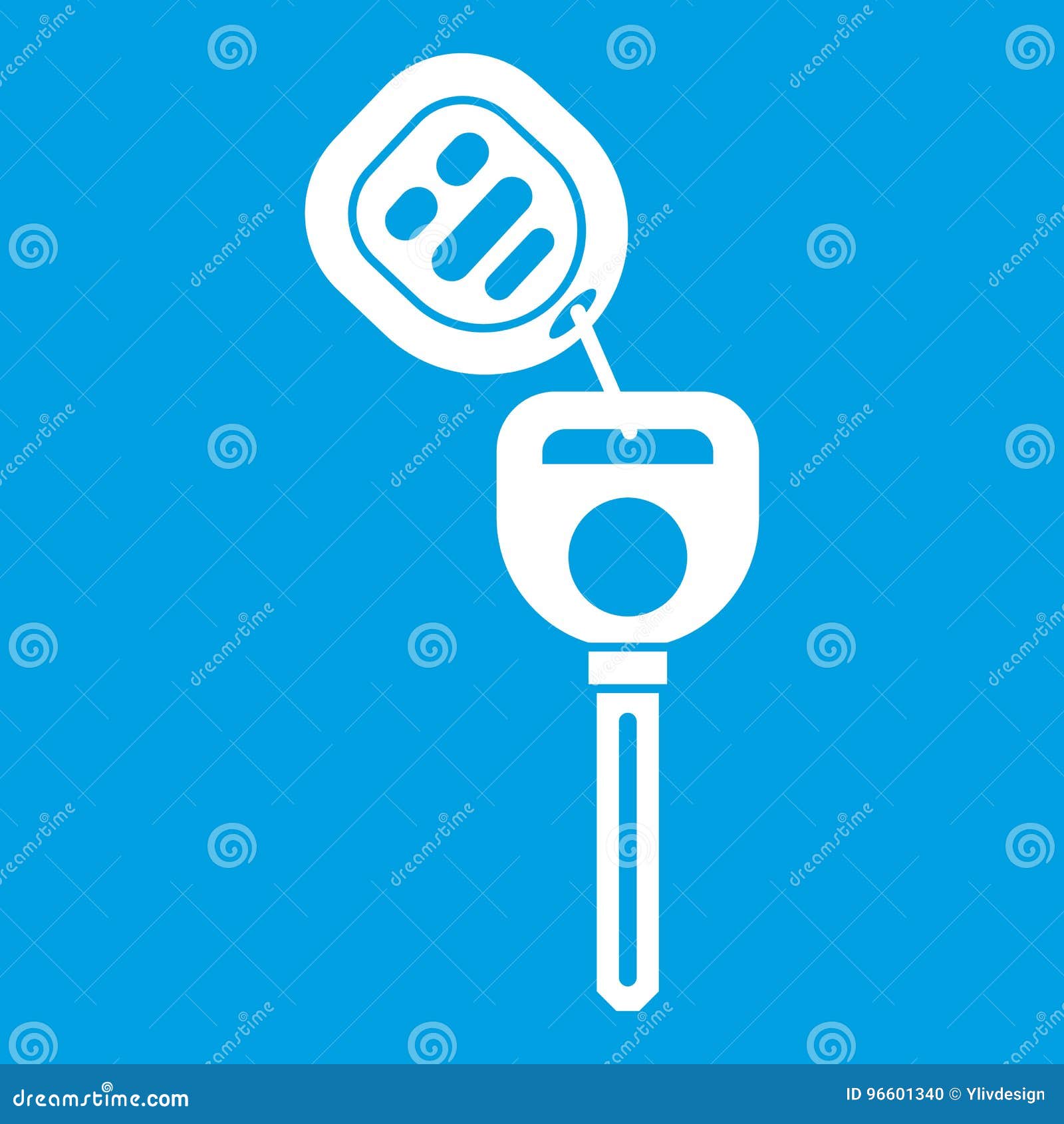 Car Key with Remote Control Icon White Stock Vector - Illustration of ...