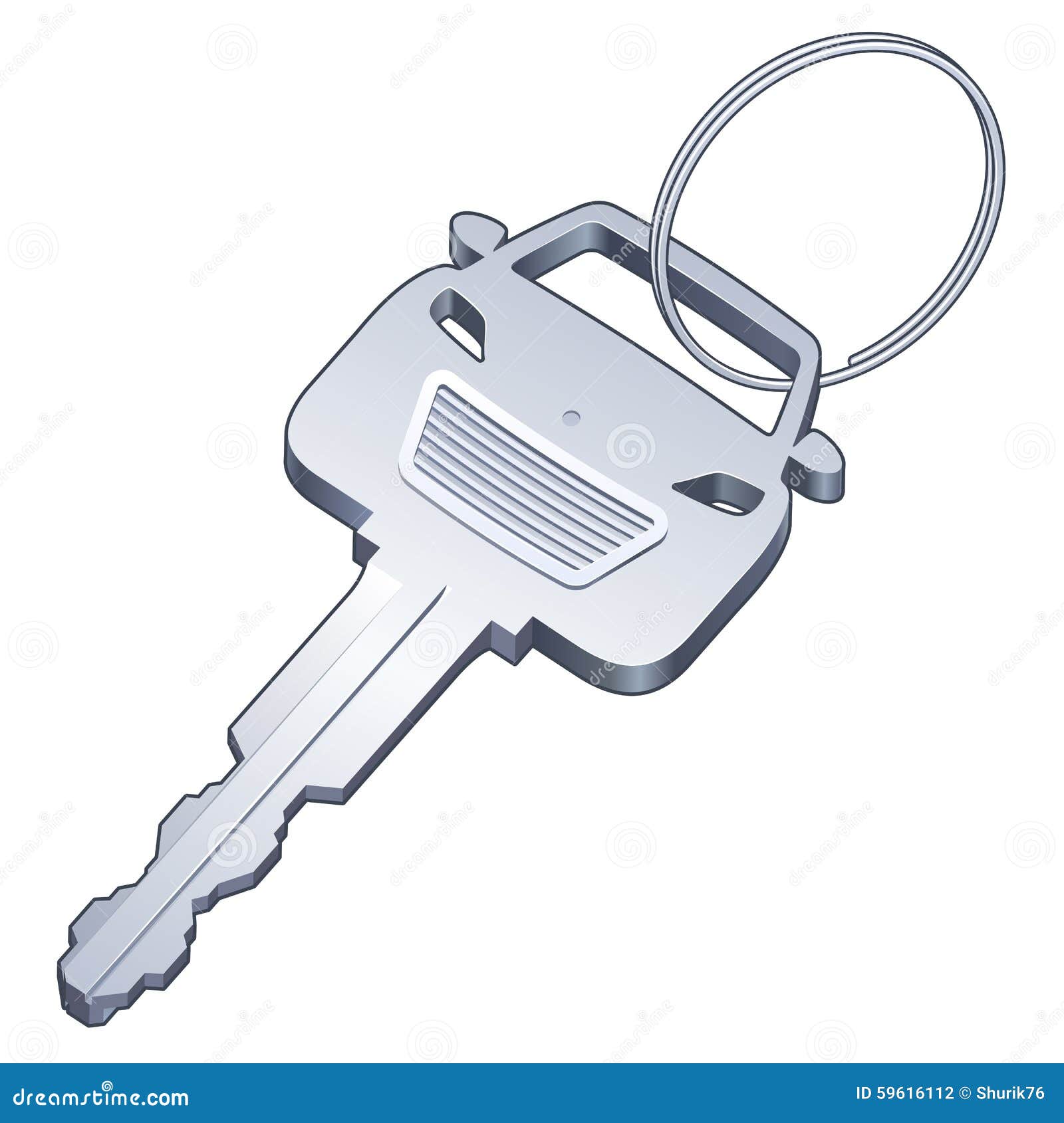 Car Key on a Ring stock vector. Illustration of transport - 59616112