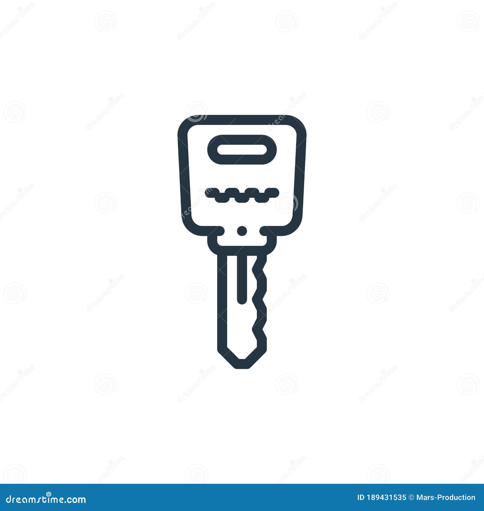 Car Key Vector Icon Isolated on White Background. Outline, Thin Line ...
