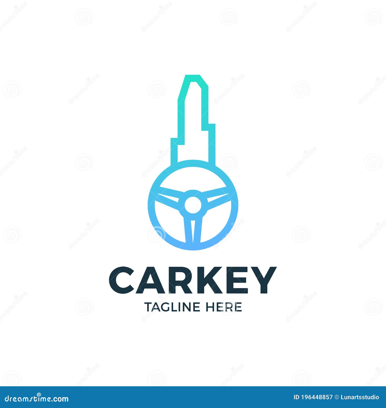 Car Key with Wheel Icon Vector Logo. Line Car Key Outline Icon Vector ...