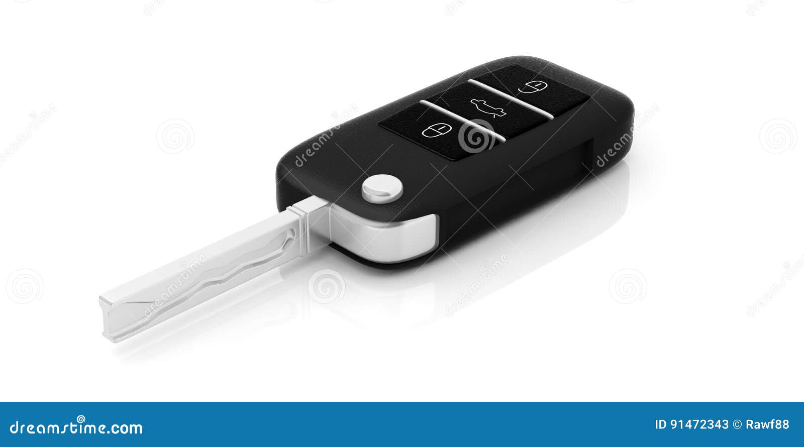 Car Key on White Background. 3d Illustration Stock Illustration ...