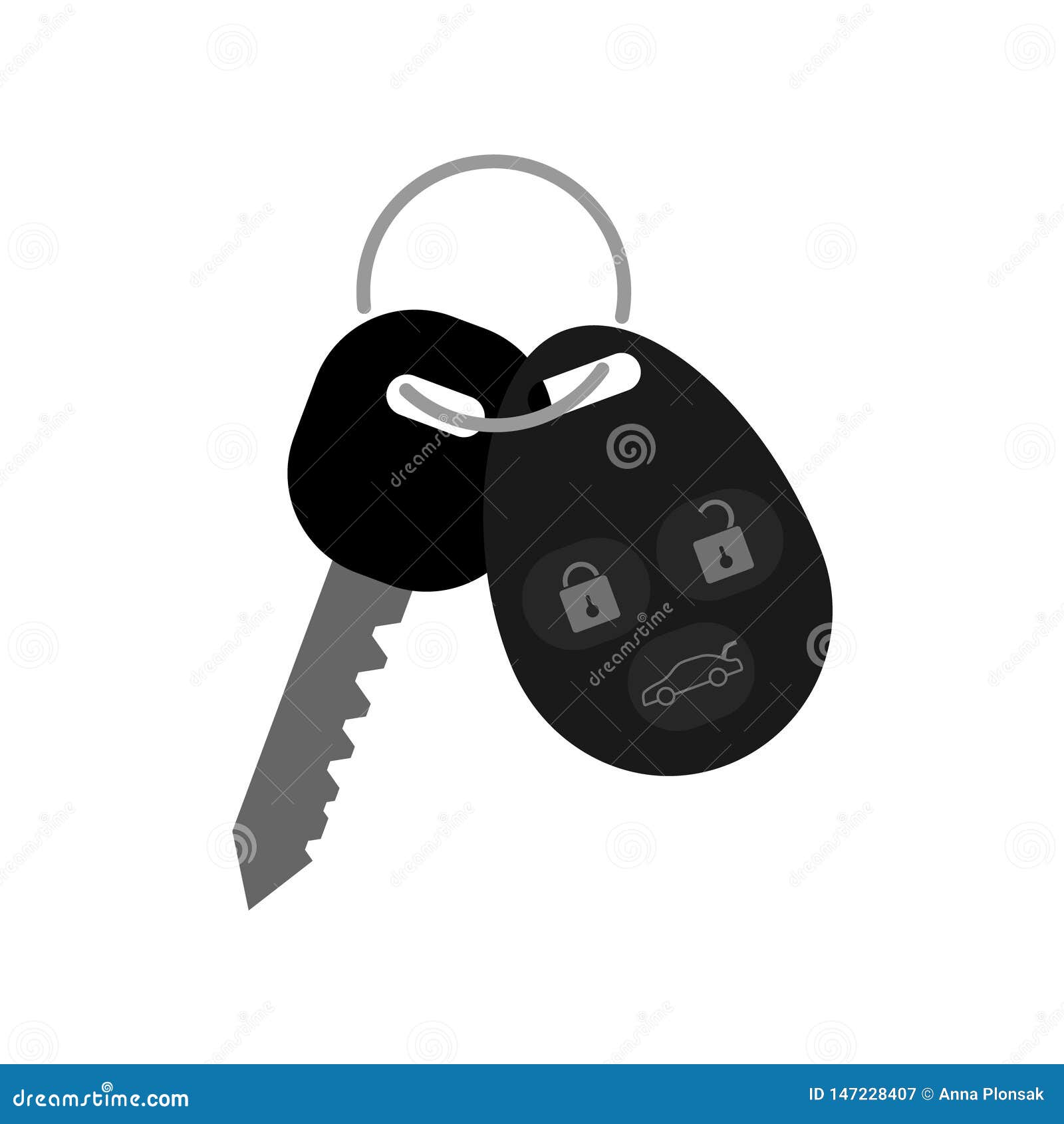 Car keys. Flat design stock illustration. Illustration of flat - 147228407