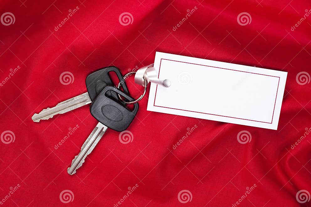 Car Keys and Gift Card on Red Stock Photo - Image of space ...