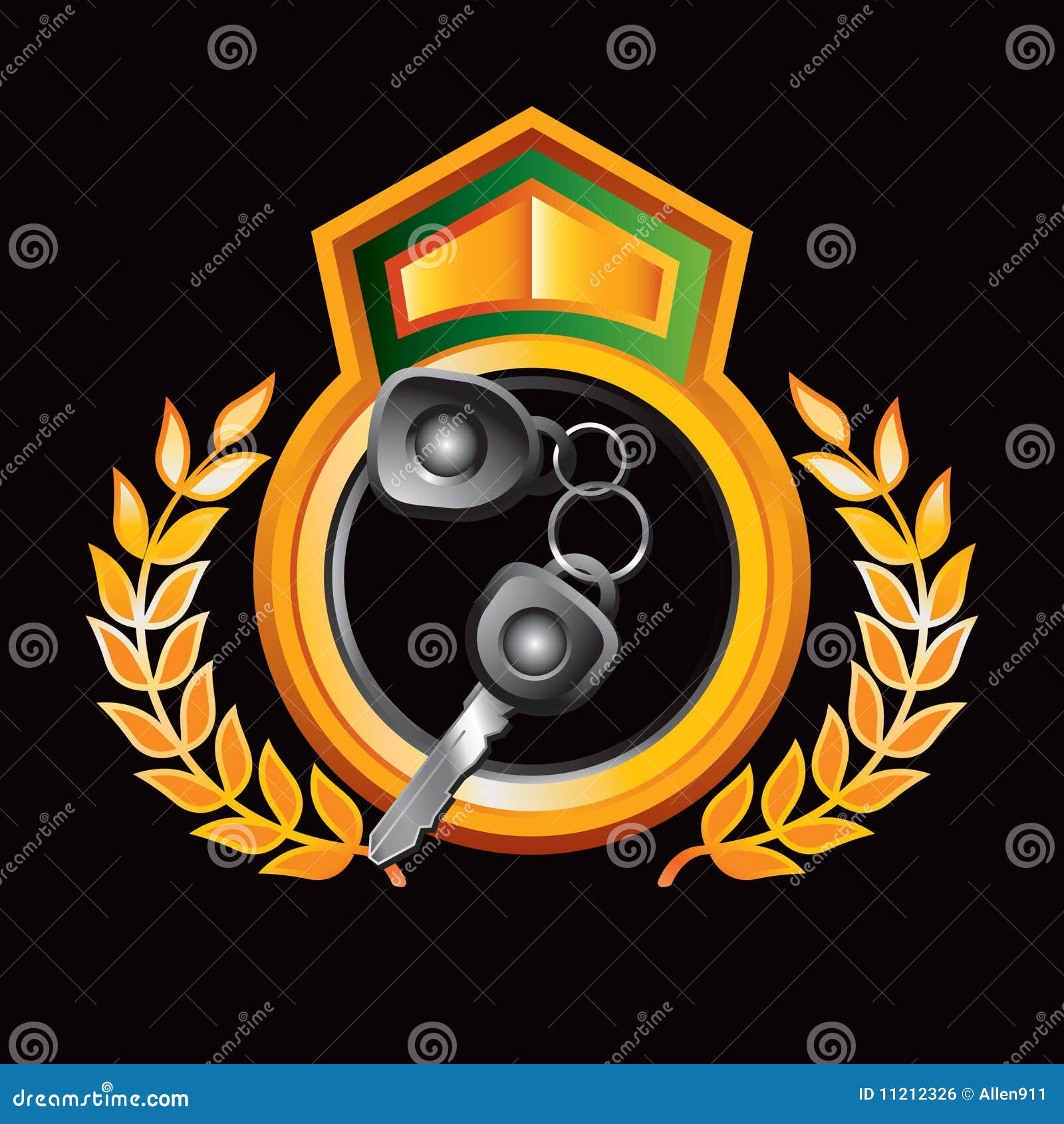 Car Keys on Gold Royal Crest Stock Vector - Illustration of circle ...
