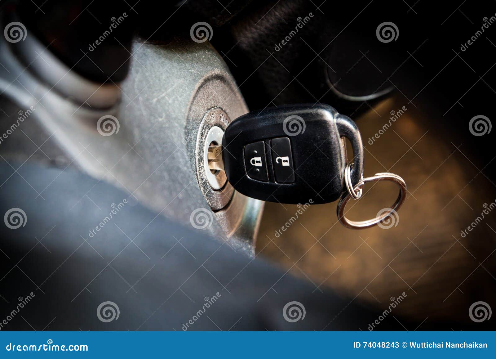 Car keys in ignition stock image. Image of keys, start - 74048243