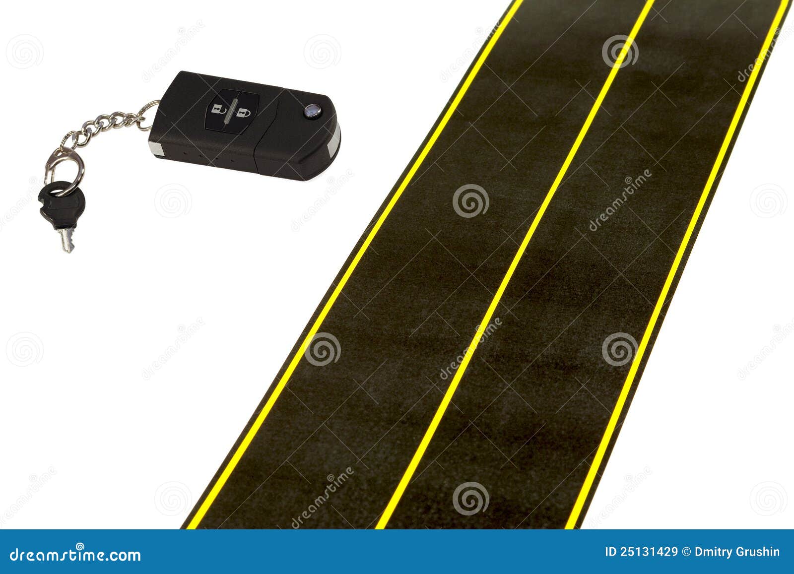 Car Keys and Layout of the Road Stock Illustration - Illustration of ...