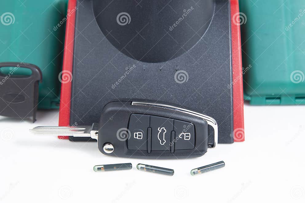 Car Keys, Manufacturing. Chips, Programming Stock Photo - Image of chip ...