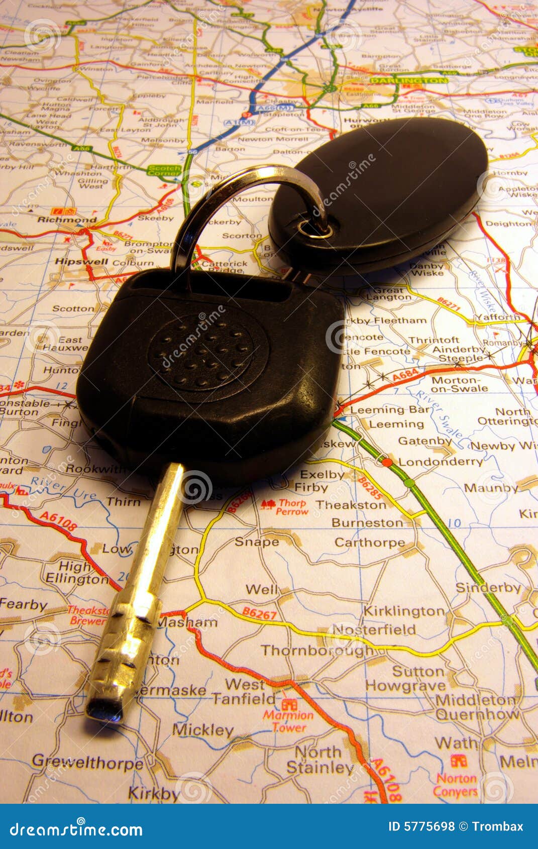 Car keys on map stock photo. Image of navigation, road - 5775698