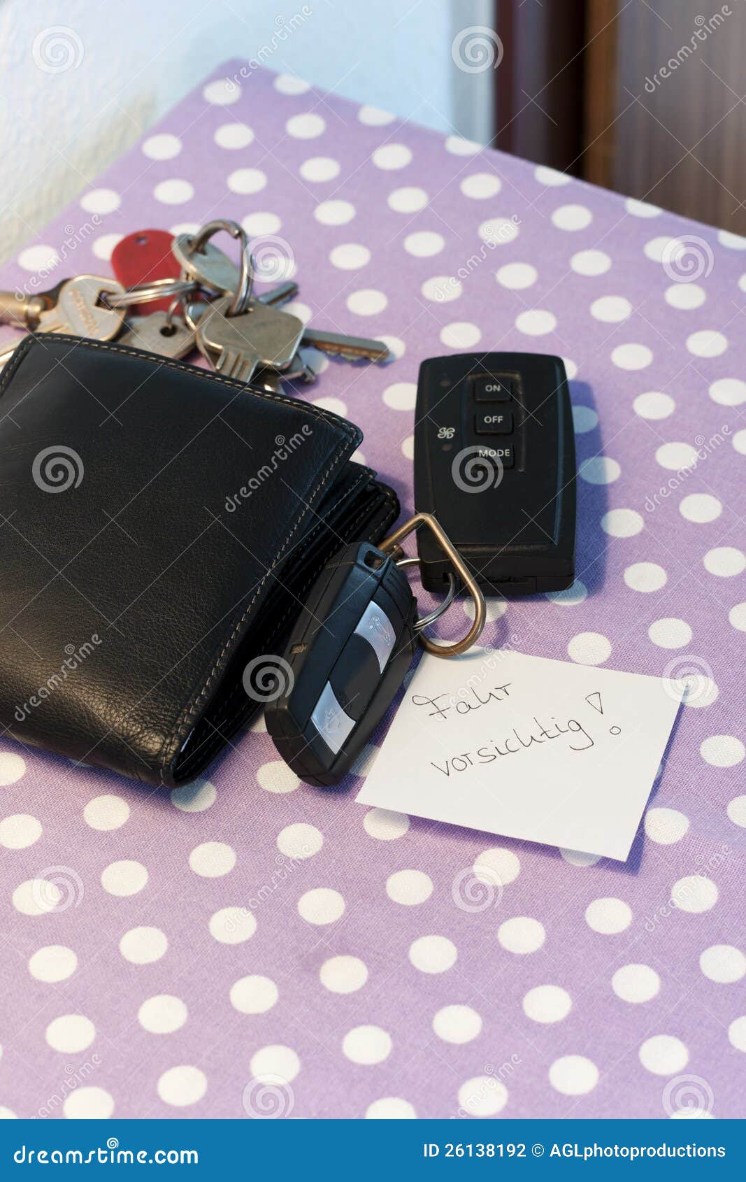 Car Keys with Note To Drive Safety Stock Photo - Image of inside ...
