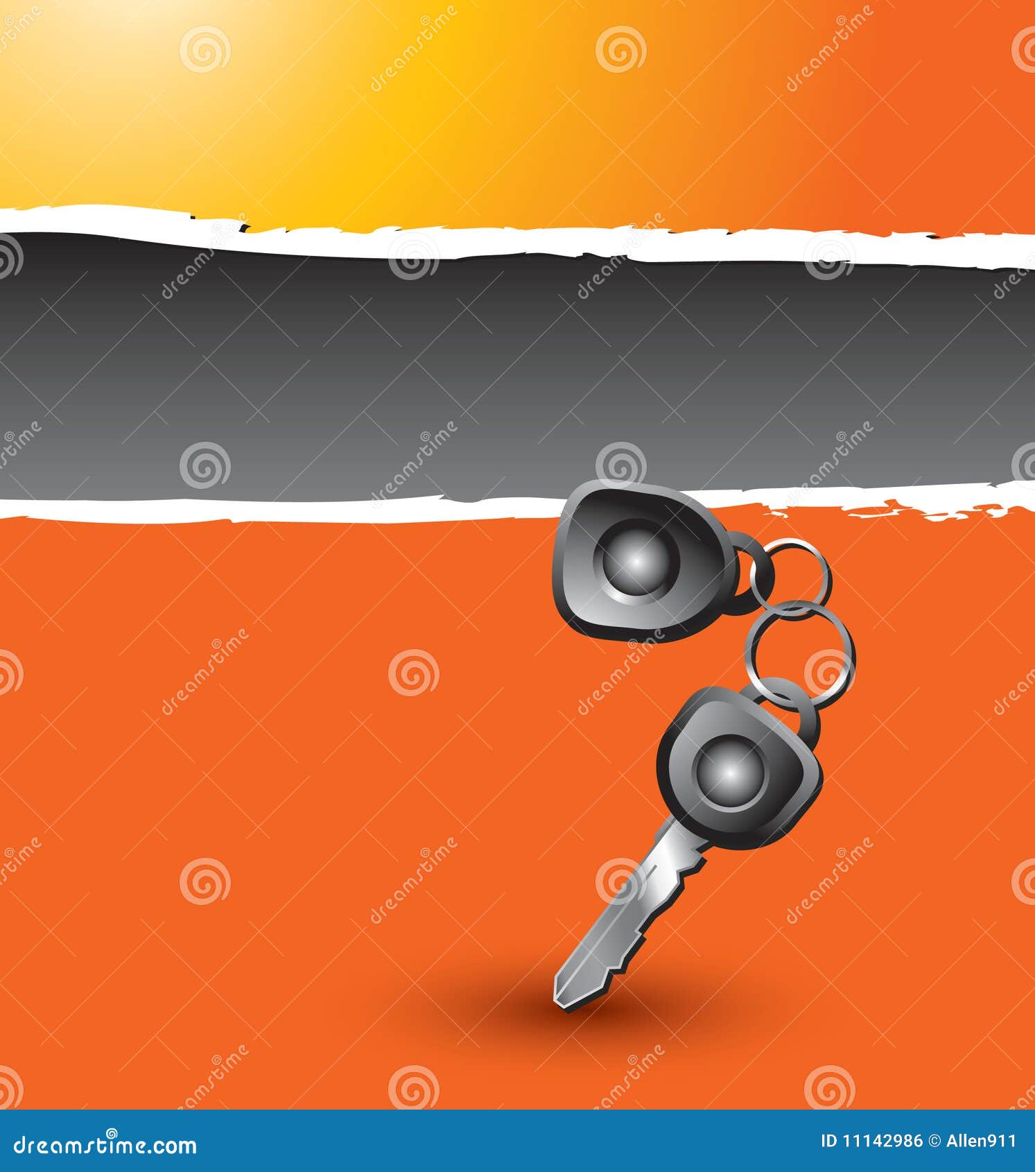 Car Keys on Orange Ripped Banner Stock Vector - Illustration of ...