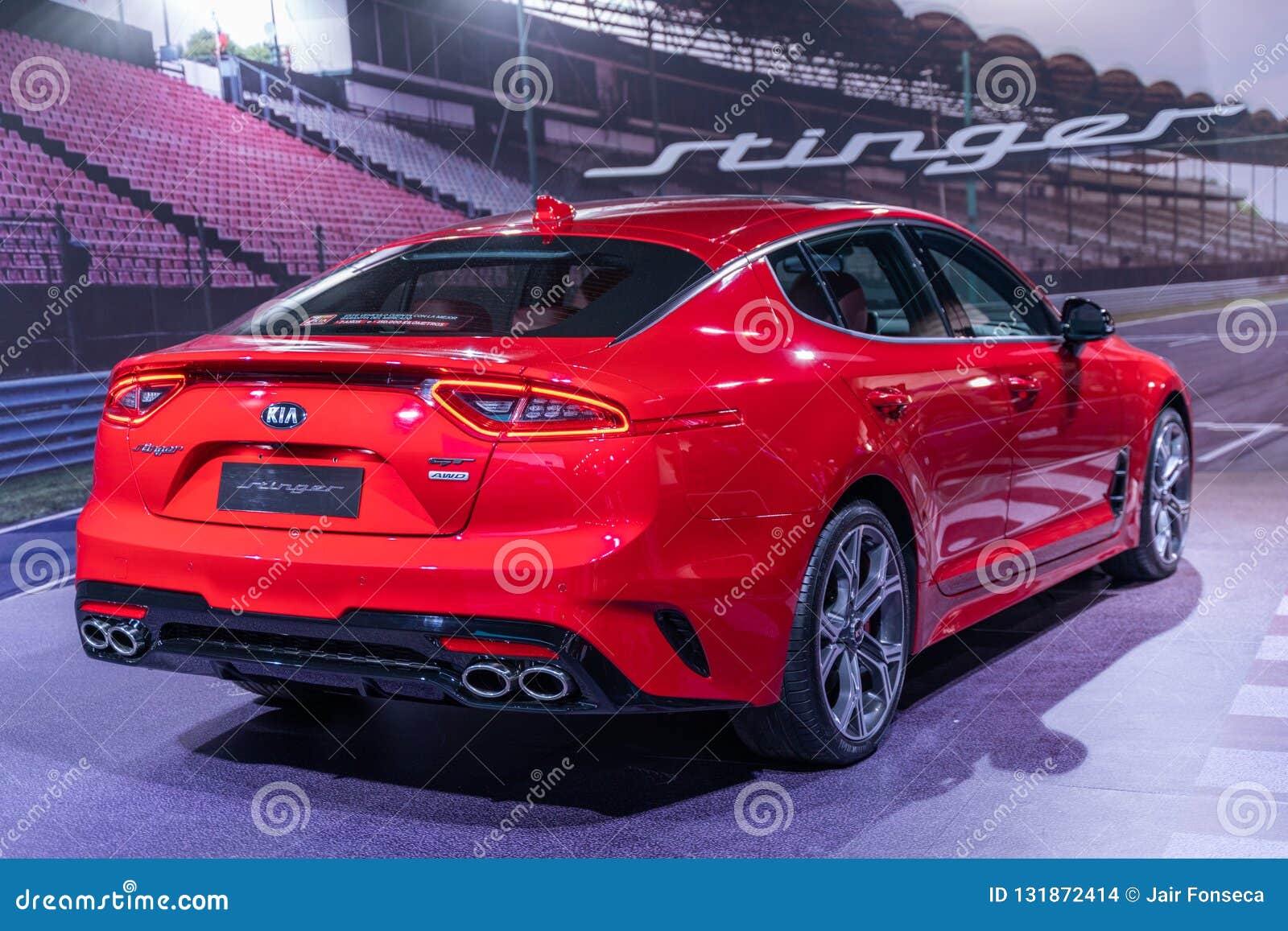 Car kia stinger color red editorial stock image. Image of shiny - 131872414